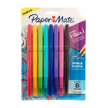 Marcadores Paper Mate Flair Doble Punta Blister x 8 Art.2181387 ...